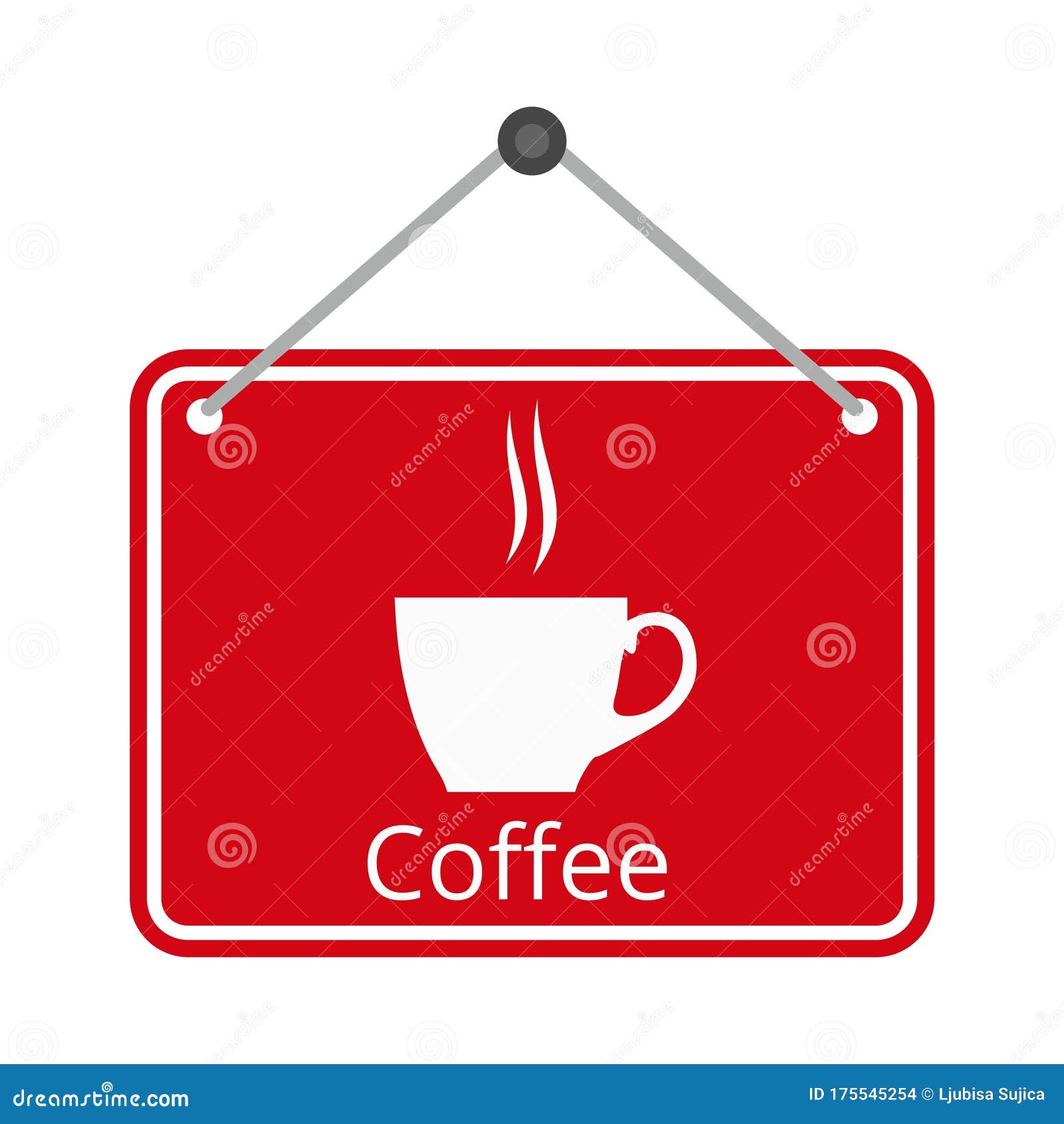 Red Coffee sign stock vector. Illustration of design - 175545254