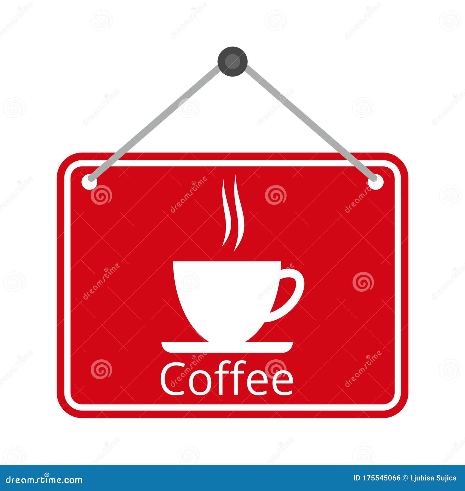 Red Coffee sign stock vector. Illustration of mocha - 175545066