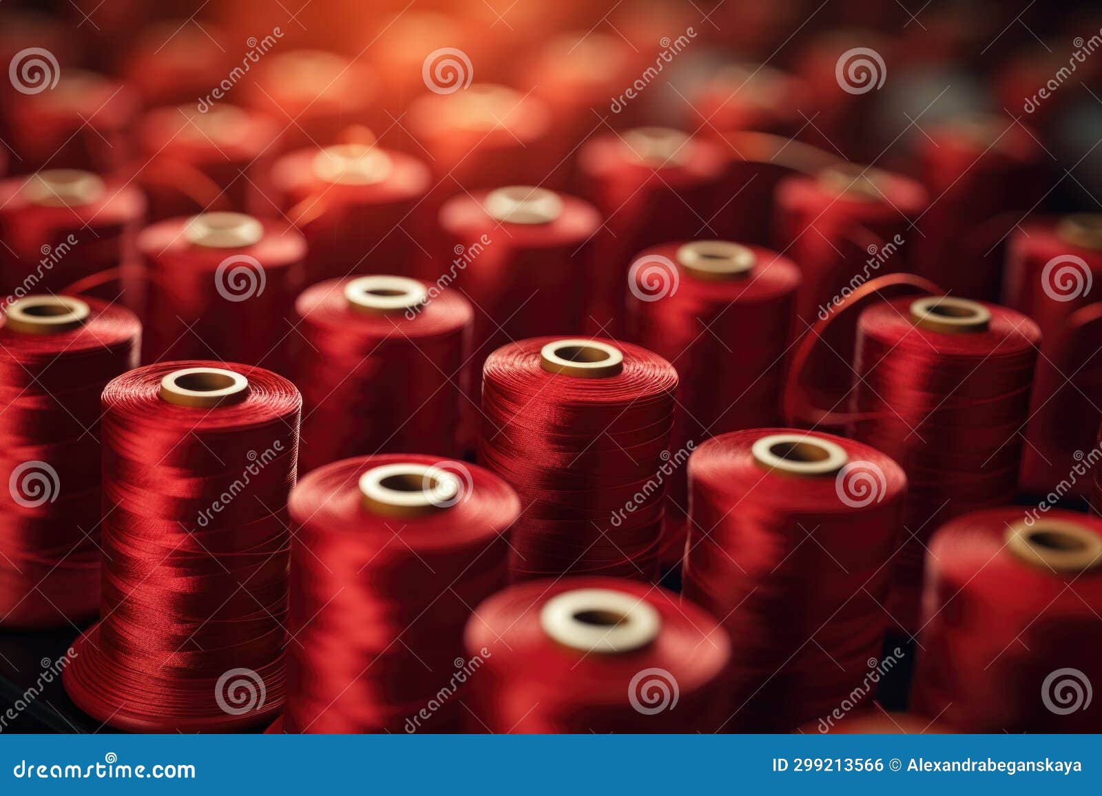 Red Coils with Threads in Production Stock Illustration - Illustration ...