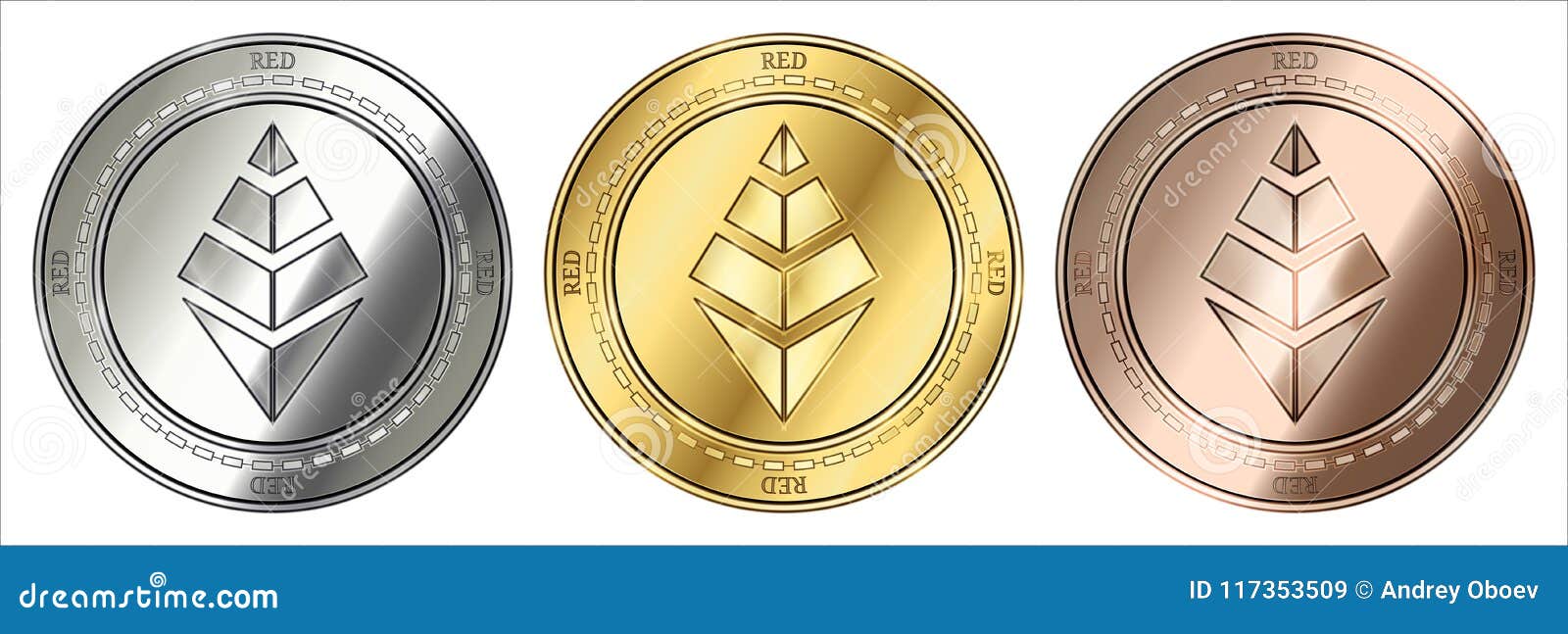 RED (RED) coin set. stock illustration. Illustration of gold - 117353509
