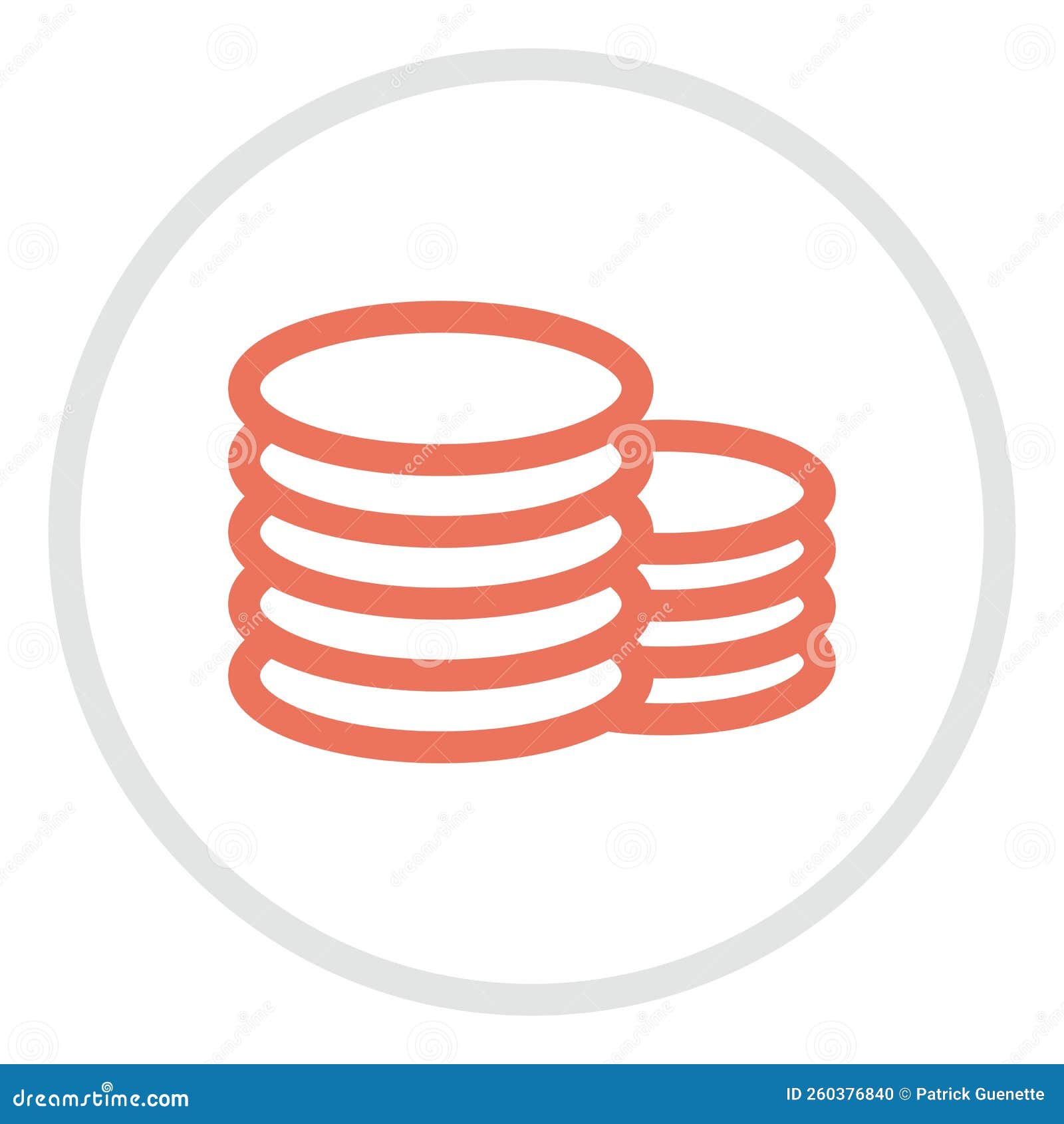 Red coins, icon stock vector. Illustration of arcade - 260376840