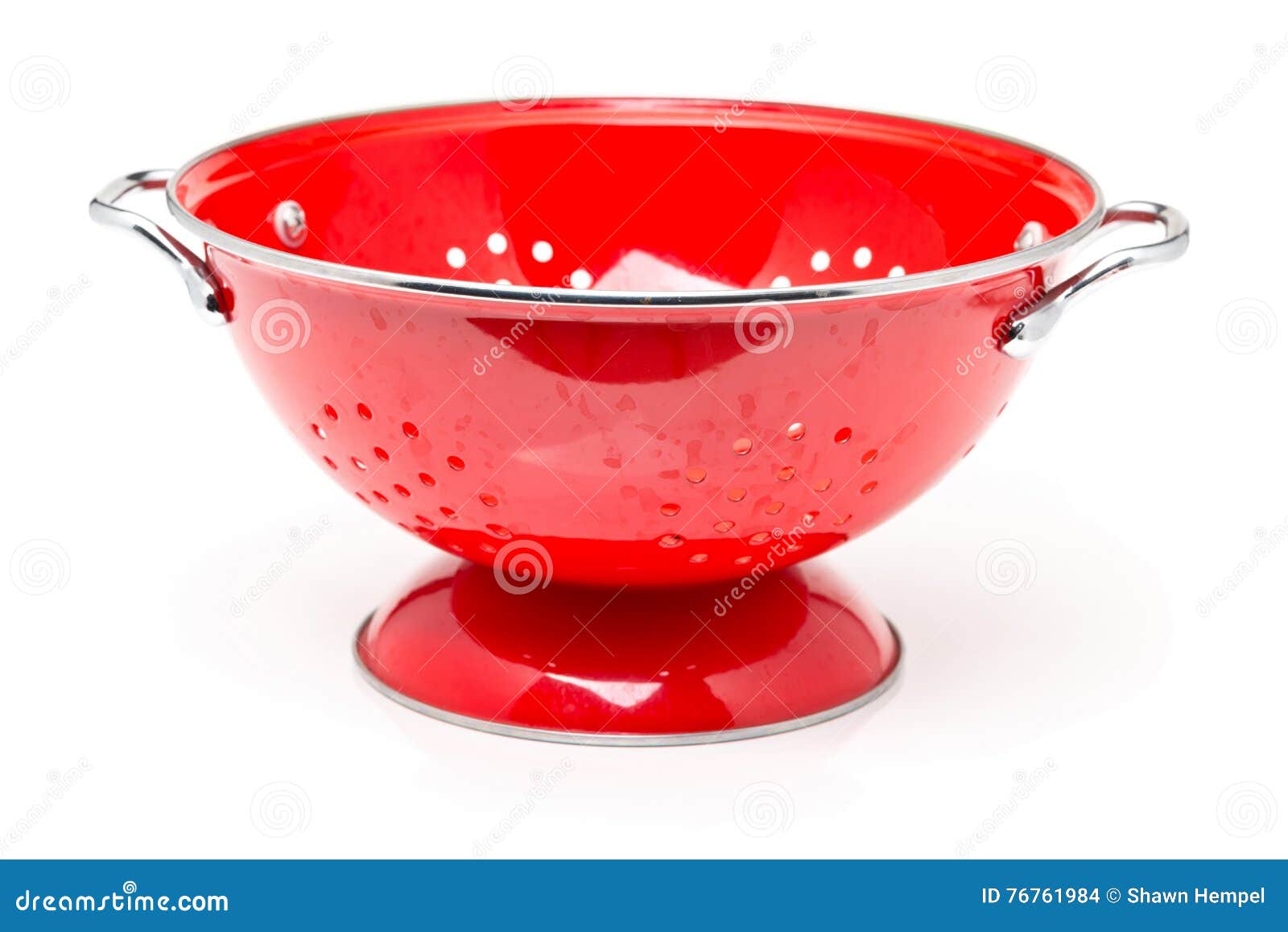 Red Colander Over White Background Stock Photo - Image of kitchen ...