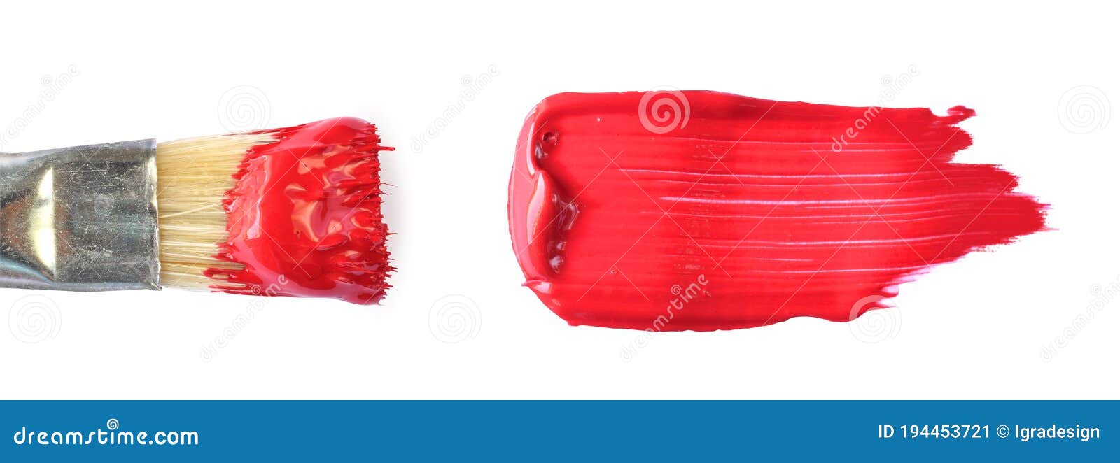 Red Color Acryllic Splash with Brush Stock Image - Image of abstract ...