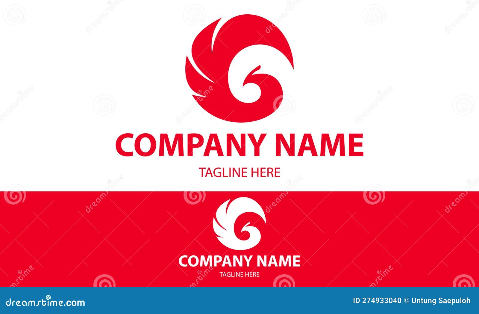 Red Color Abstract Circle Phoenix Bird Logo Design Stock Vector ...