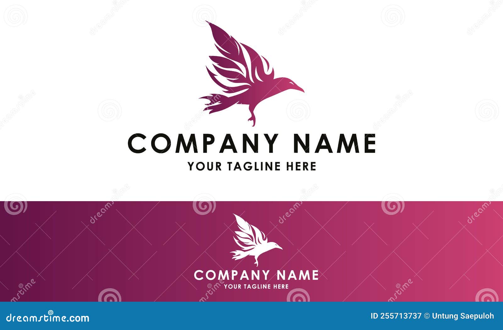 Red Color Abstract Crow Logo, Raven Design Stock Vector - Illustration ...