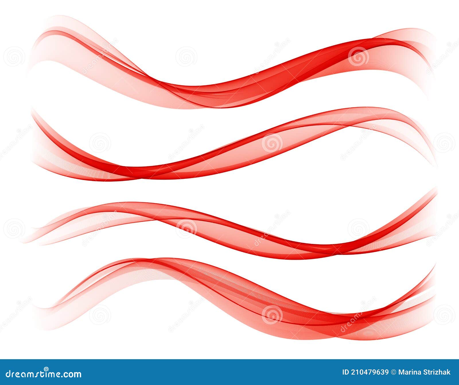 Red Color Abstract Transparent Wave Design Element Stock Vector ...