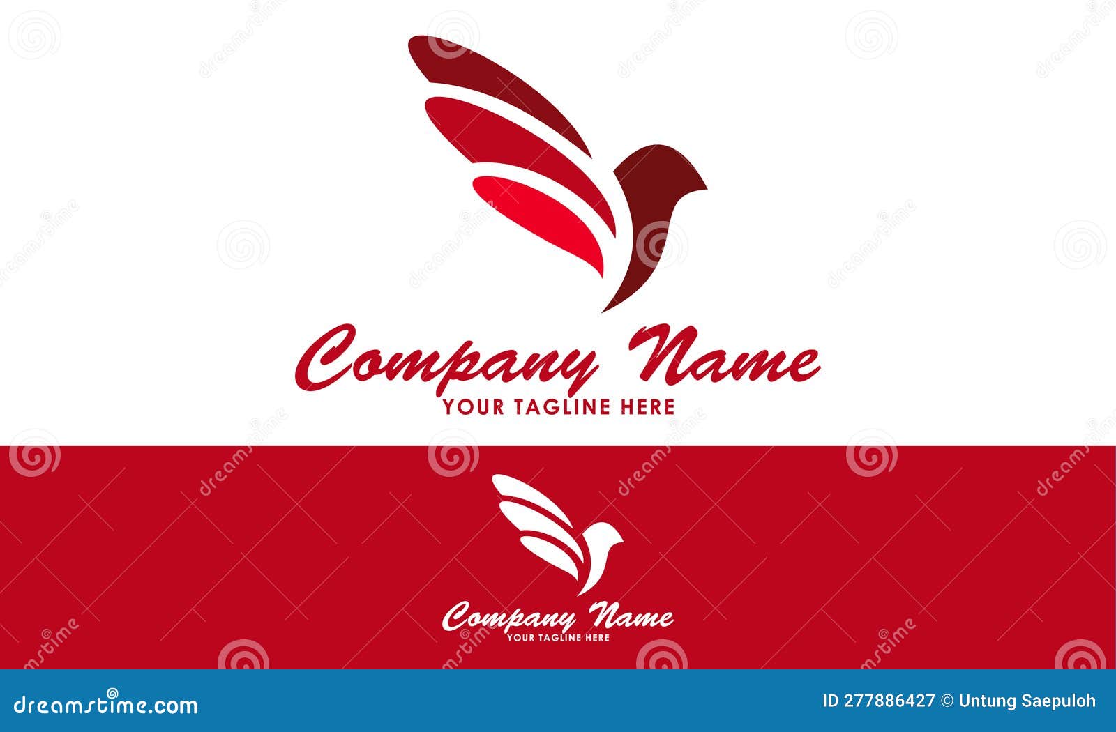 Red Color Beautiful Fast Wing Bird Logo Design Stock Vector ...