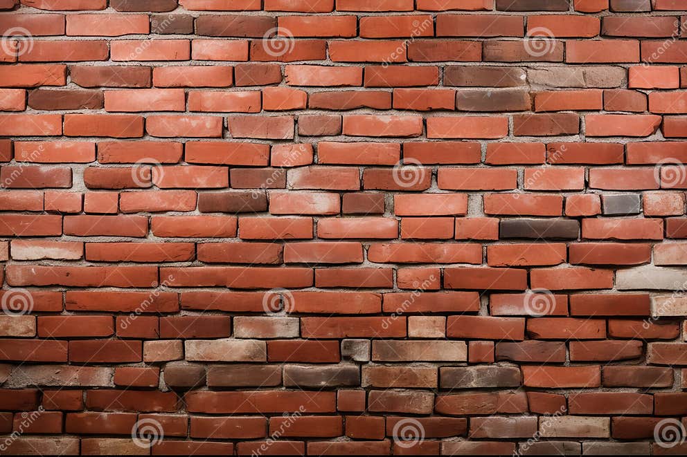 Red Color Brick Wall for Brickwork Background Design . Panorama Format ...
