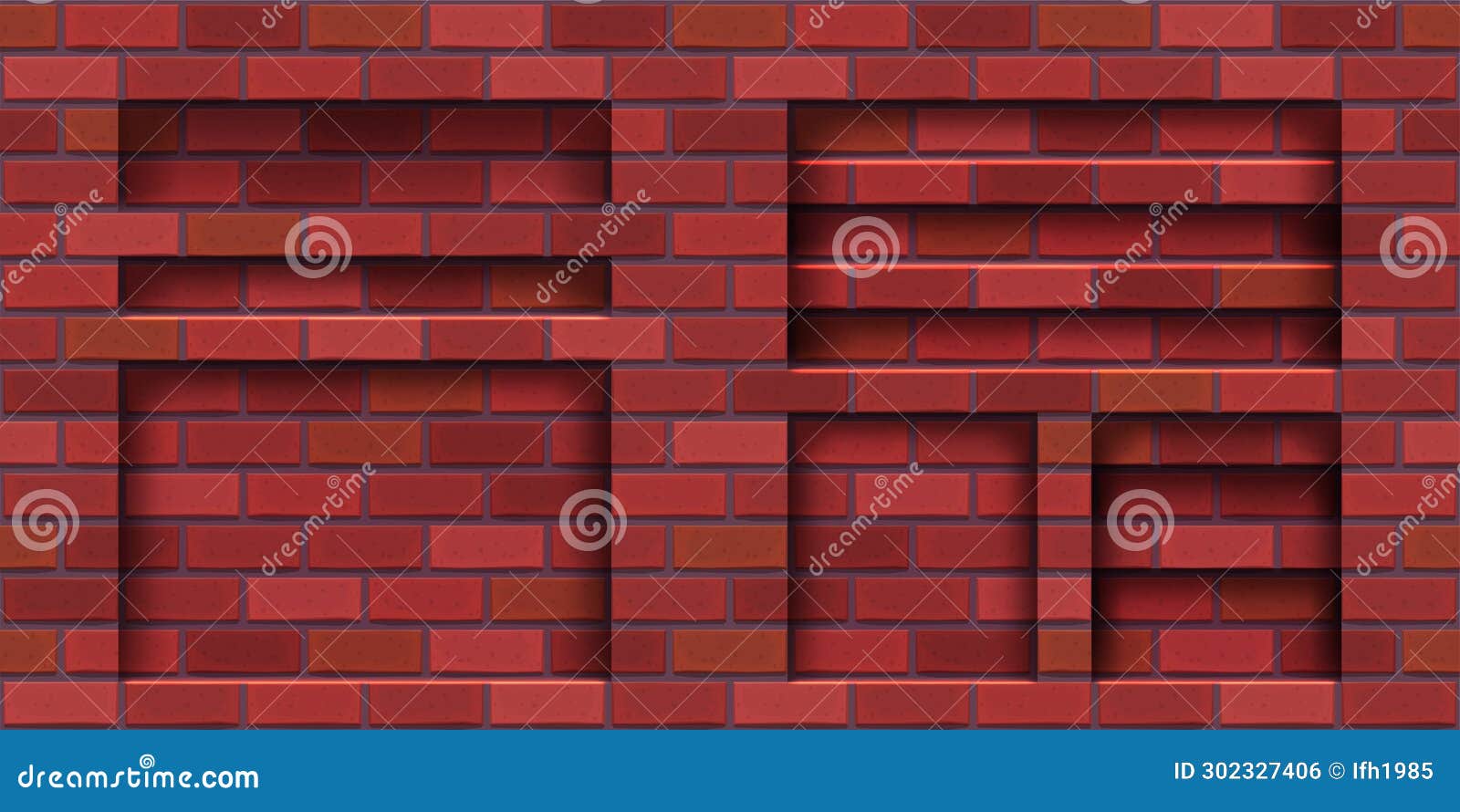 Red Color Brick Wall Dip Shadow Set Stock Vector - Illustration of ...