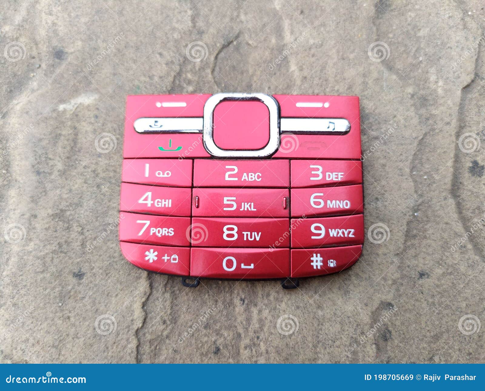 Red Color Broken Mobile Keypad Put on Road Stock Image - Image of ...