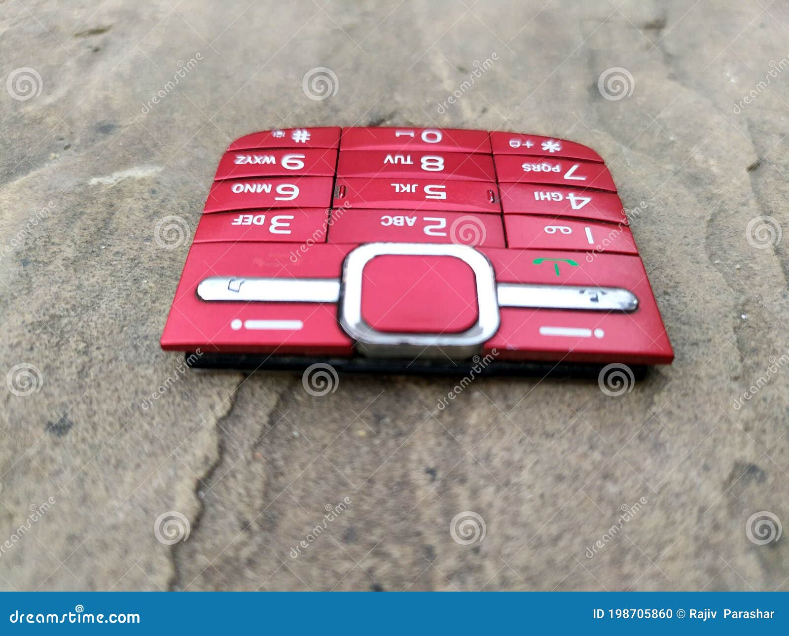 Red Color Broken Mobile Keypad Put on Road Stock Photo - Image of ...