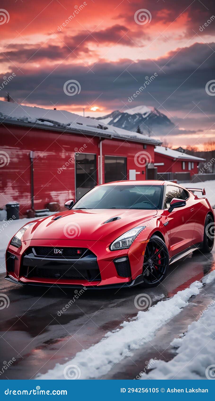 Red color car stock illustration. Illustration of automotive - 294256105