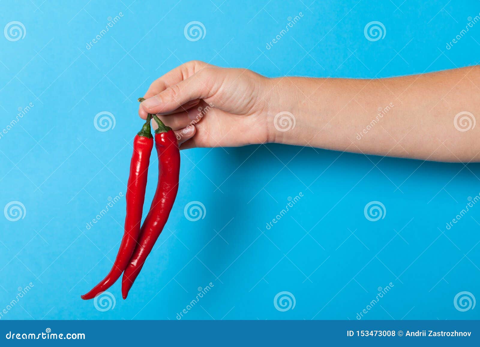 Red Color Chilli Pepper in Hand, Heat Asian Food Stock Photo - Image of ...