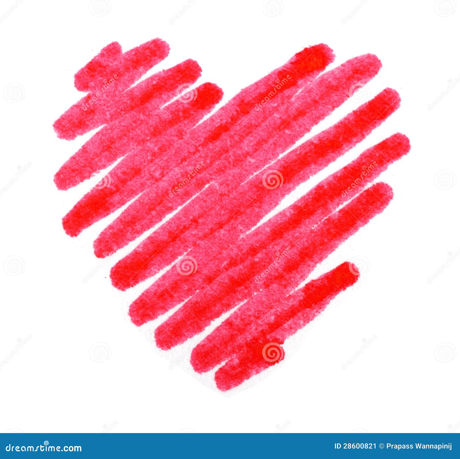 Red Color Drawing Stroke Heart Shape Stock Image - Image of abstract ...