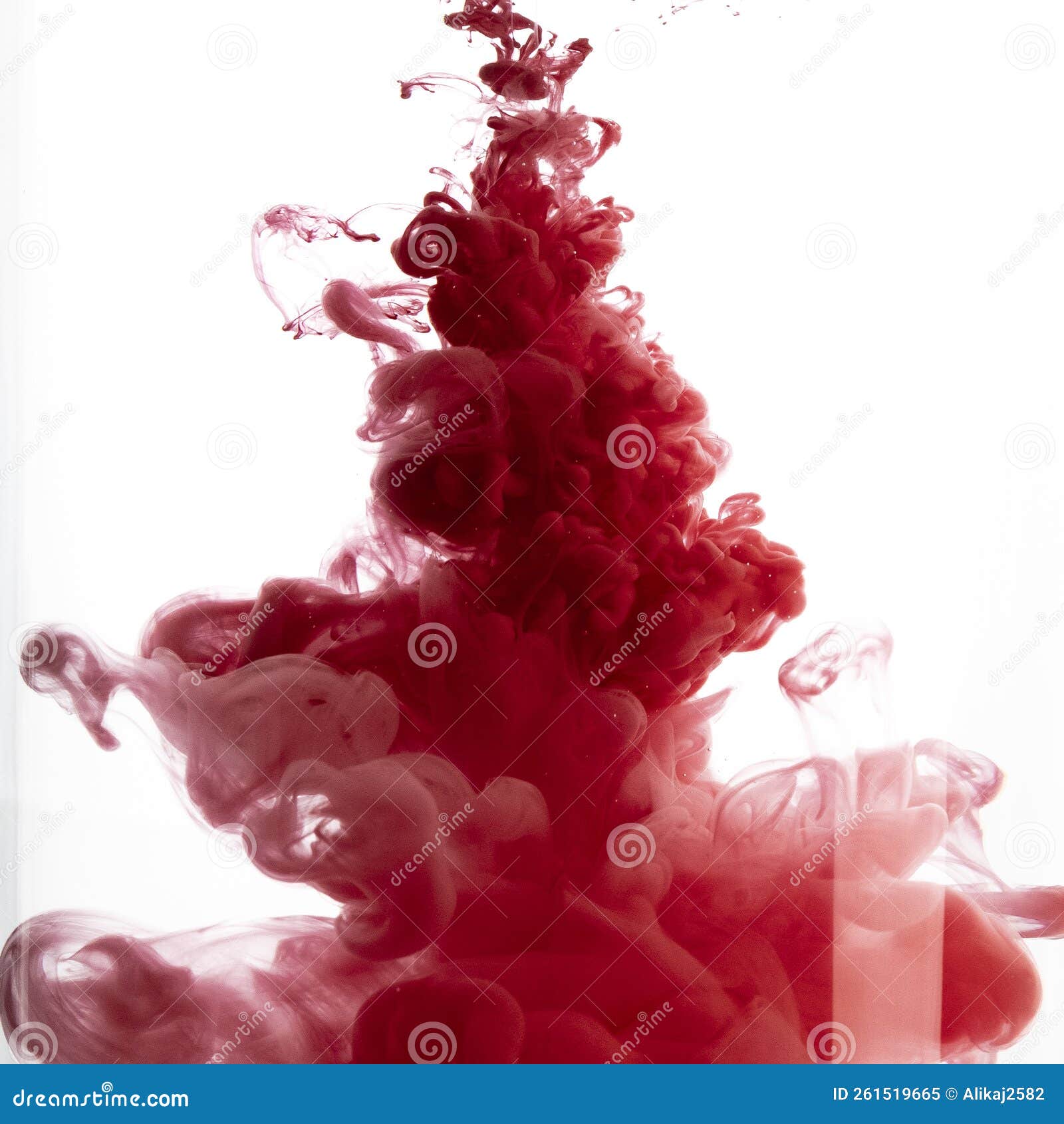 Red Color Flowing in Smoke Forms, Abstract Moving by Acrylic Paint ...