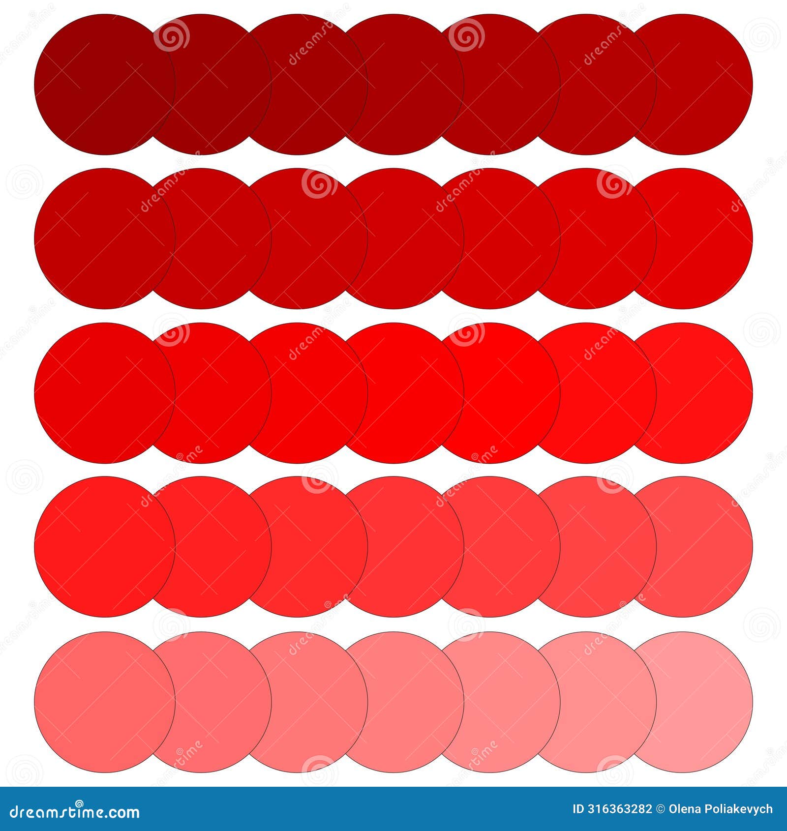 Red Color Gradient Dots Array. Vector Graphic Design. Simple Circular ...