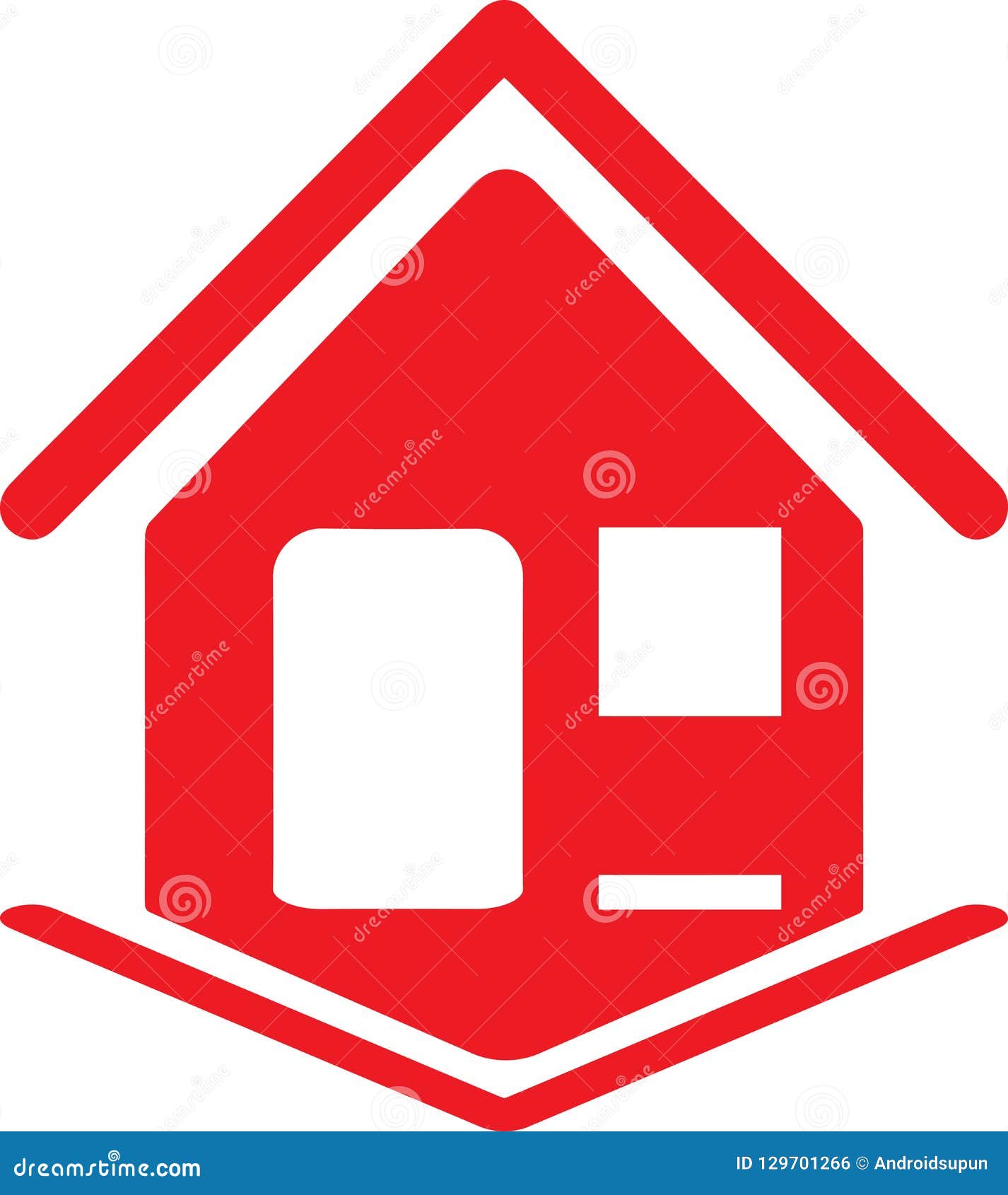 Red house icon stock illustration. Illustration of joined - 129701266