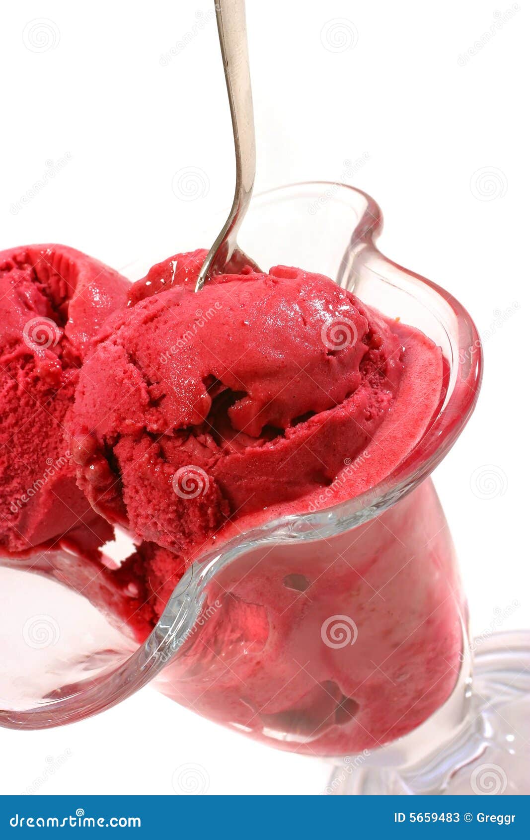 Red Color Ice Cream Over White Stock Image - Image of glass, cool: 5659483