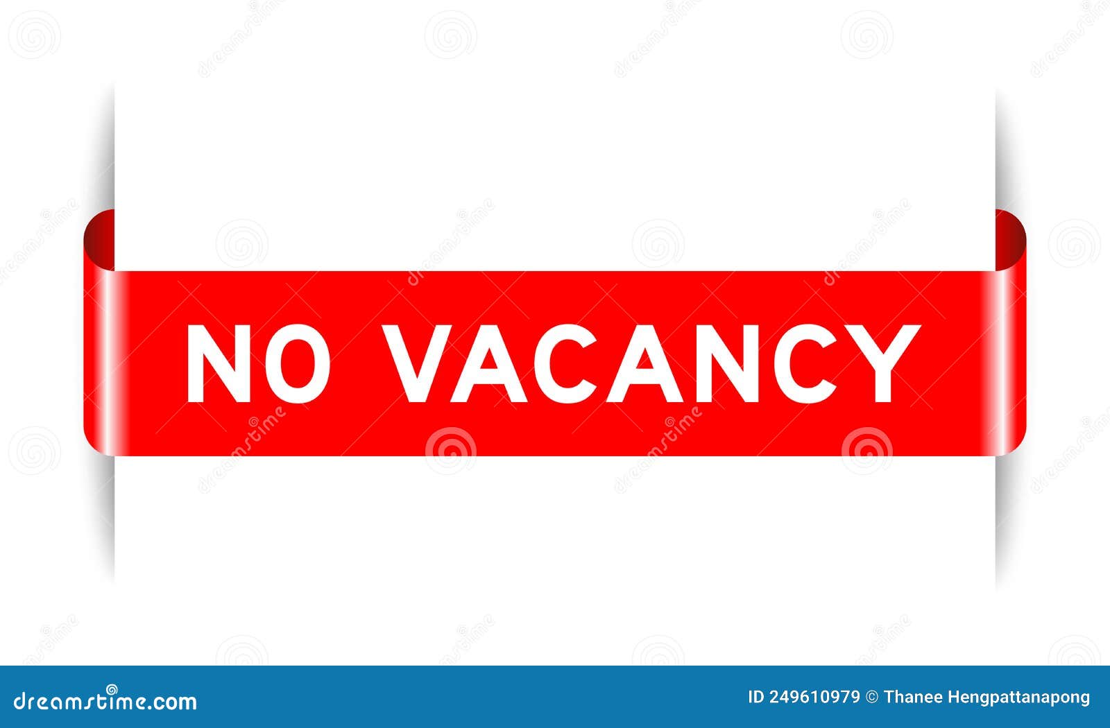 Red Inserted Label Banner with Word No Vacancy on White Background ...