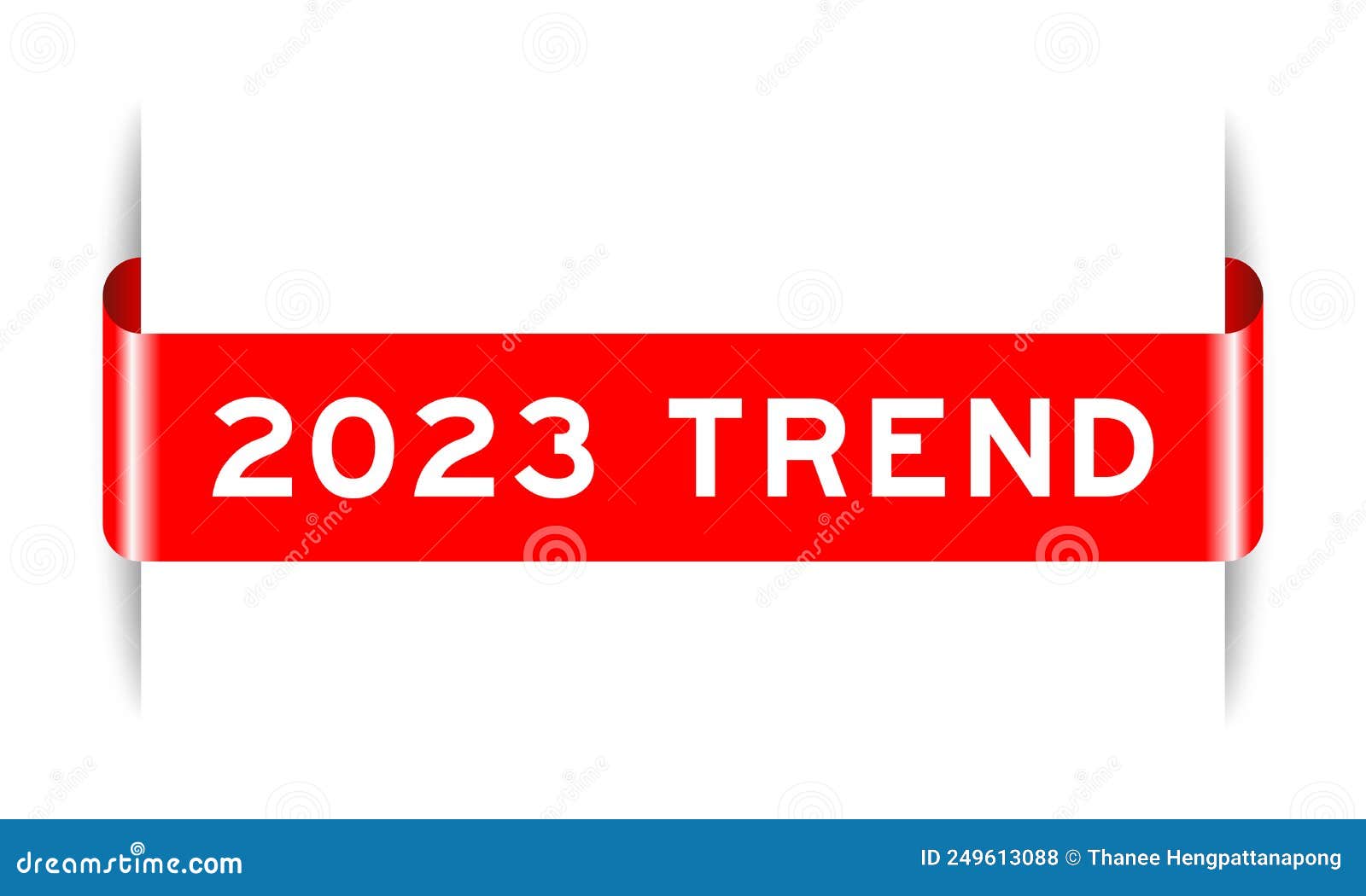 Red Inserted Label Banner with Word 2023 Trend on White Background ...