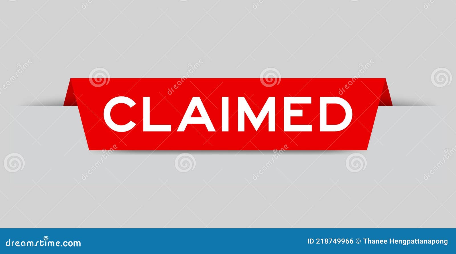 Red Inserted Label with Word Claimed on Gray Background Stock Vector ...