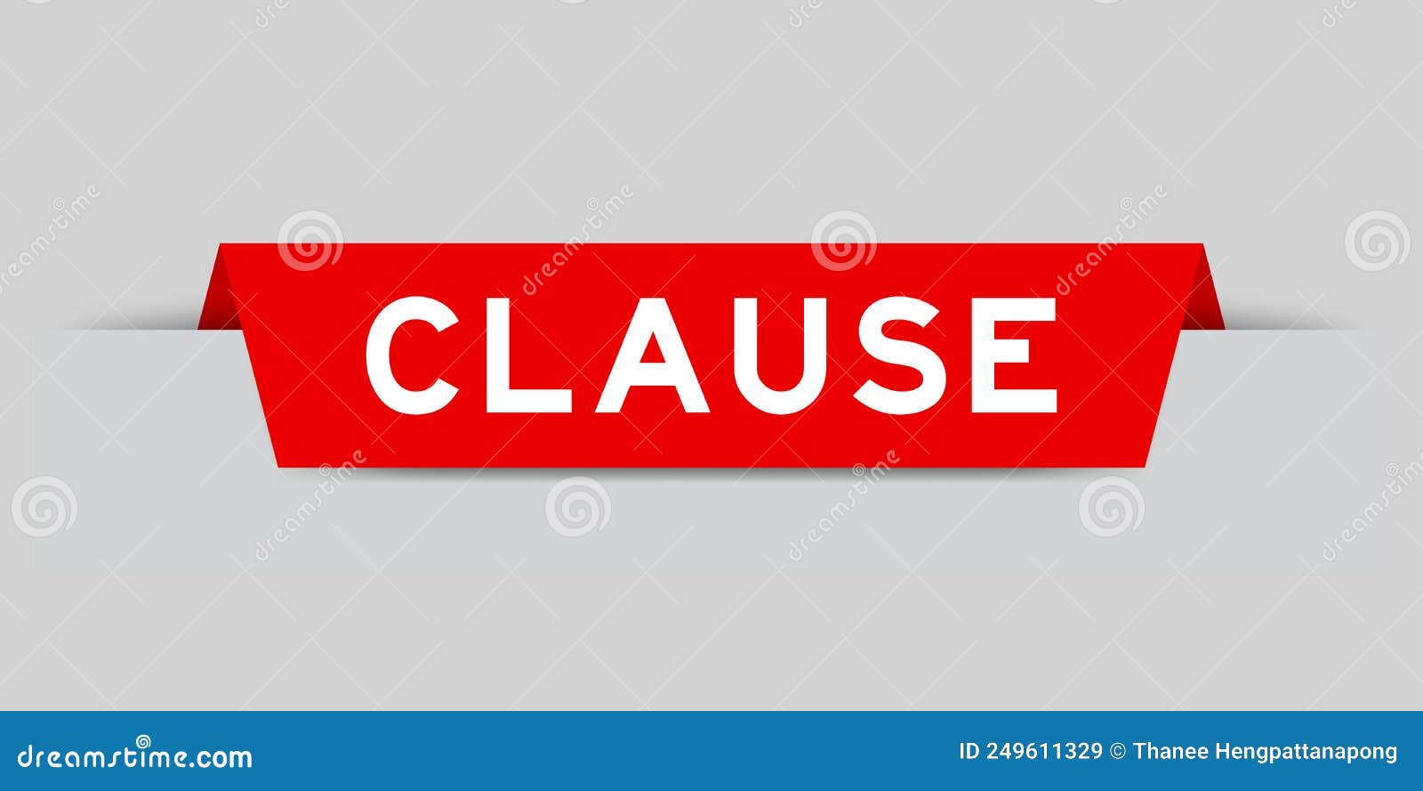 Red Inserted Label with Word Clause on Gray Background Stock Vector ...