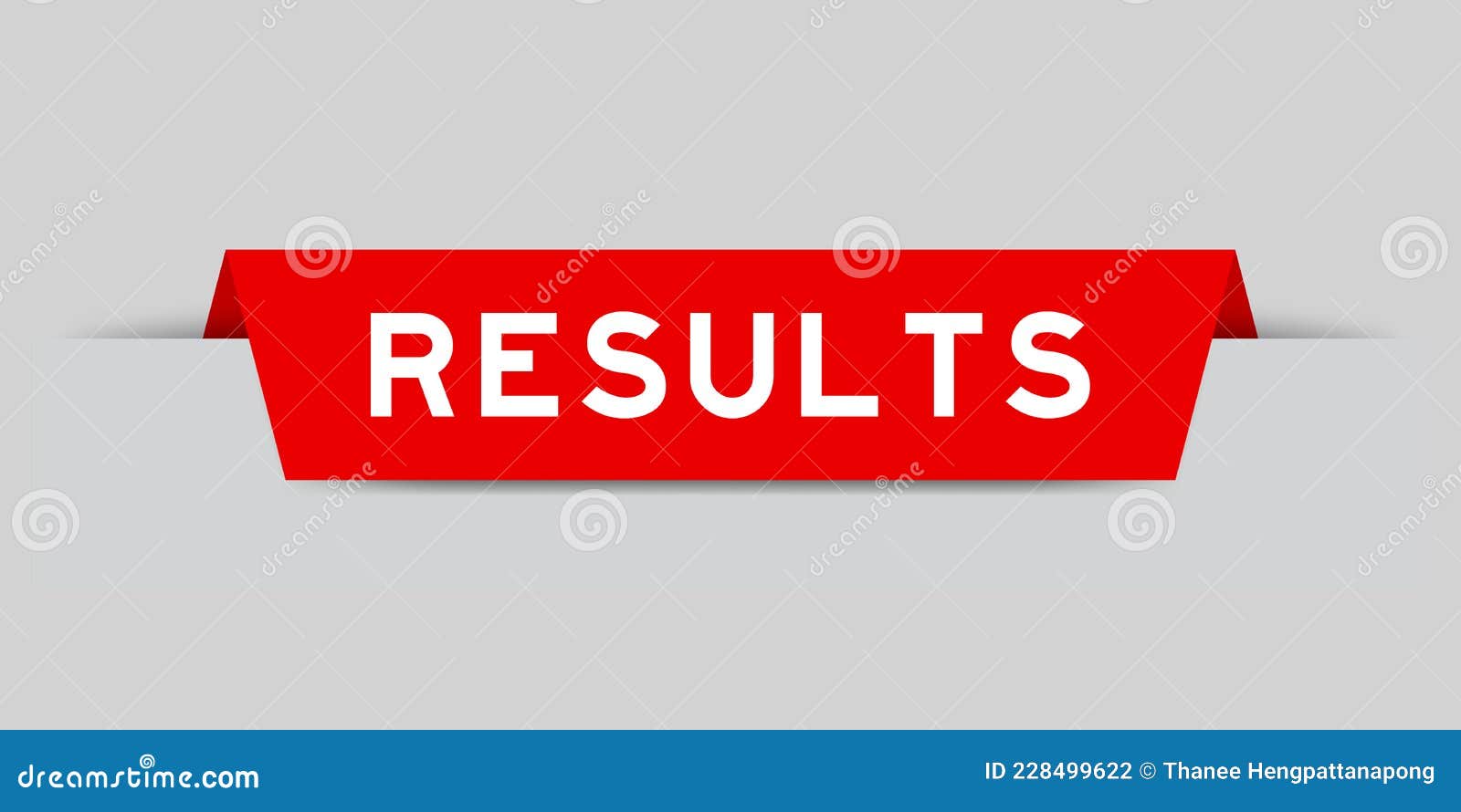 Red Inserted Label with Word Results on Gray Background Stock Vector ...