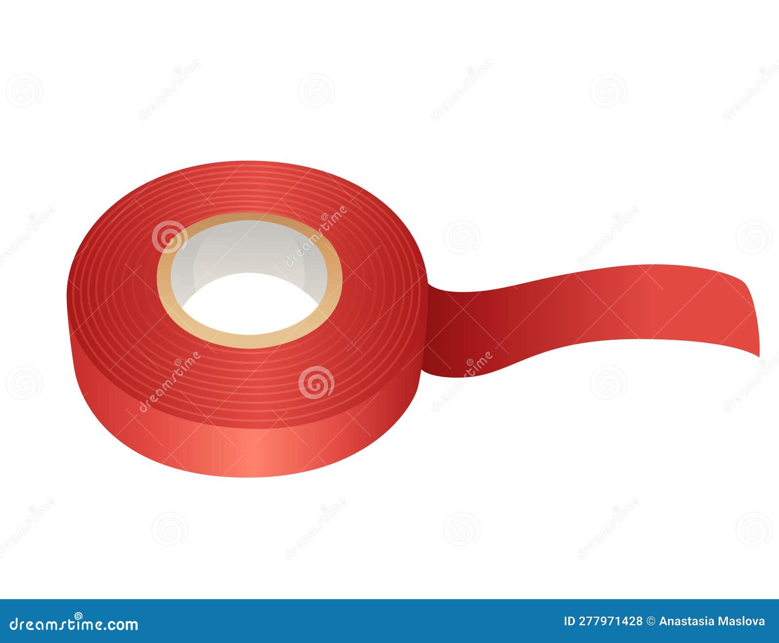 Red Color Insulating Tape Vector Illustration Isolated On White ...