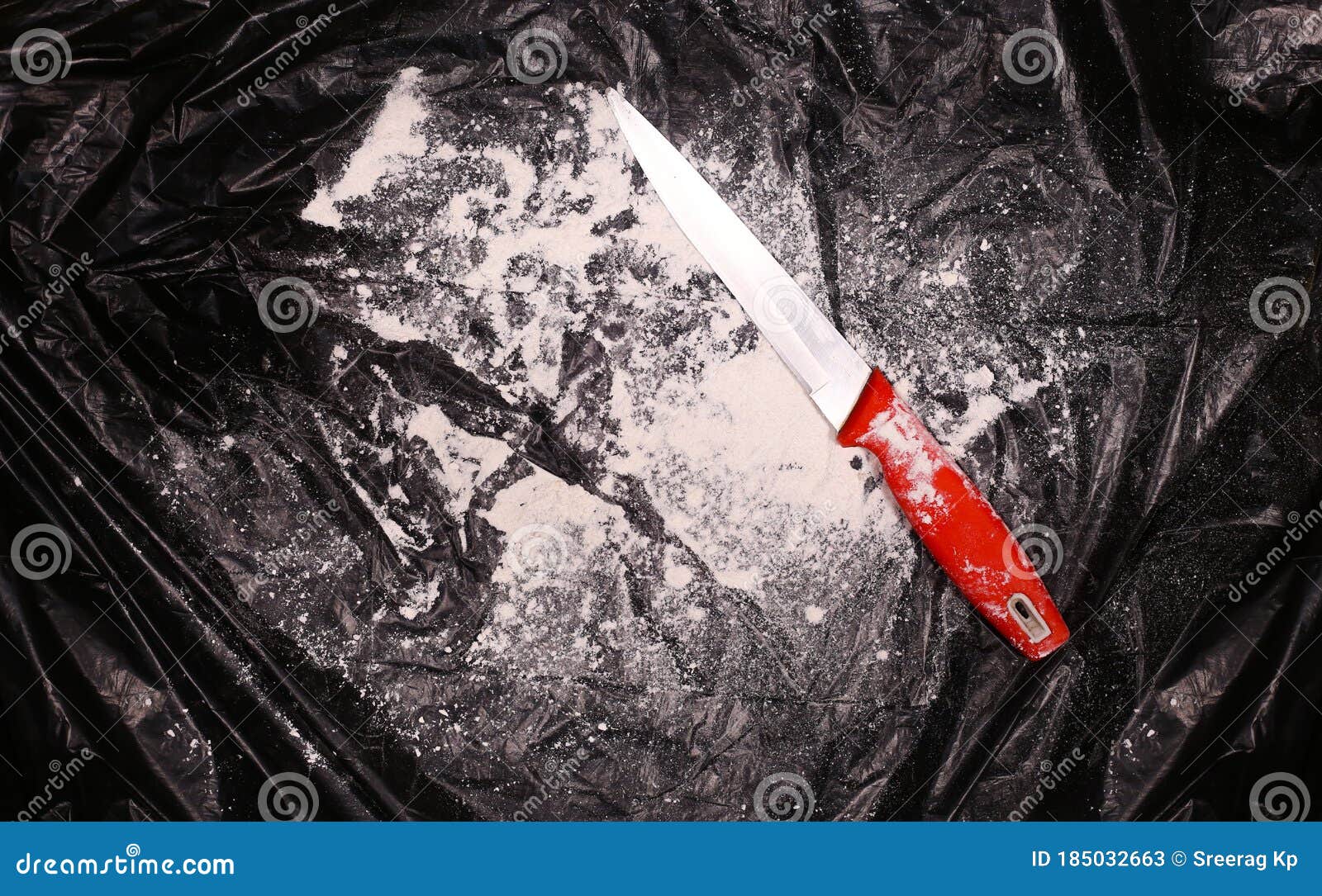 Red Color Knife in Creative Dark Background Stock Image - Image of ...