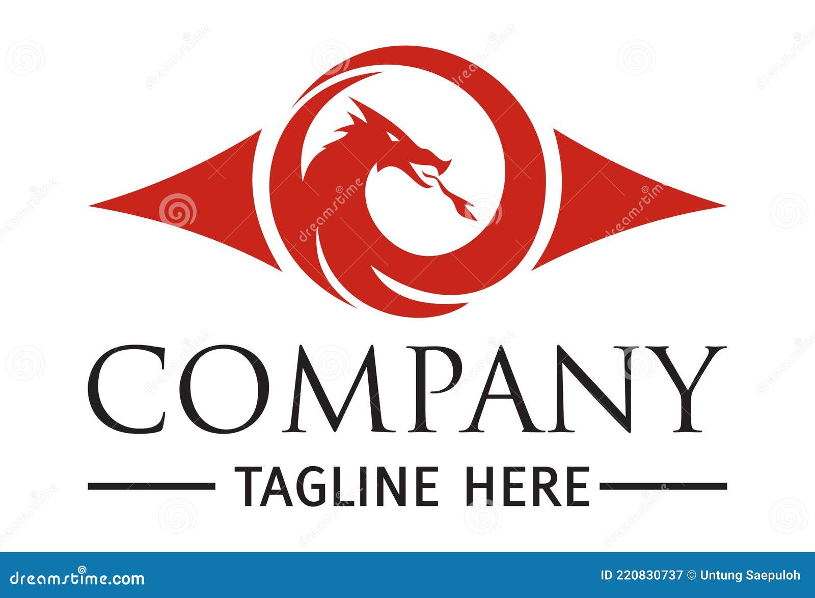 Red Color Legend Dragoon Myth Logo Design Cartoon Vector ...