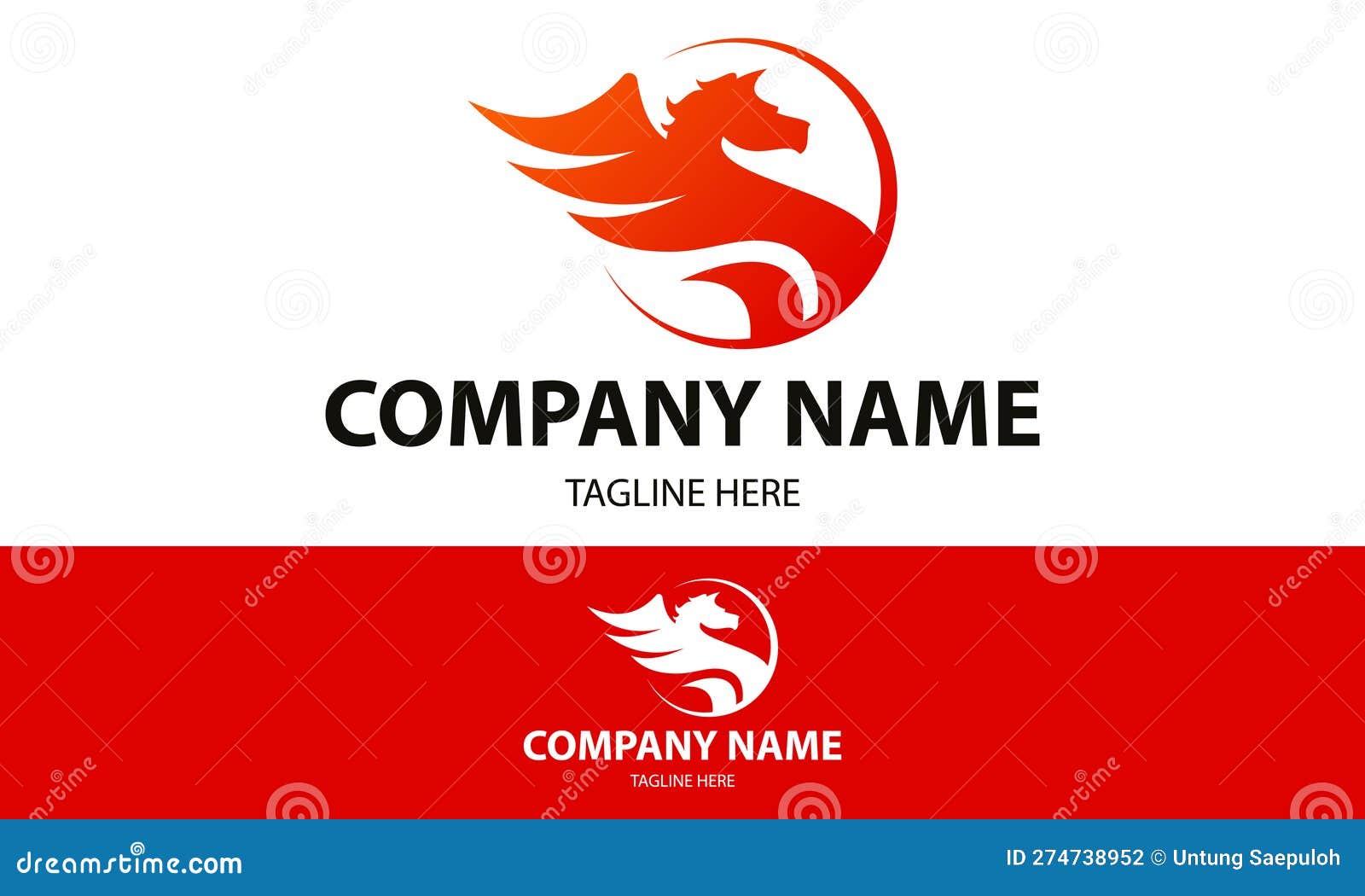 Red Color Legend Dragoon Myth Logo Design Cartoon Vector ...
