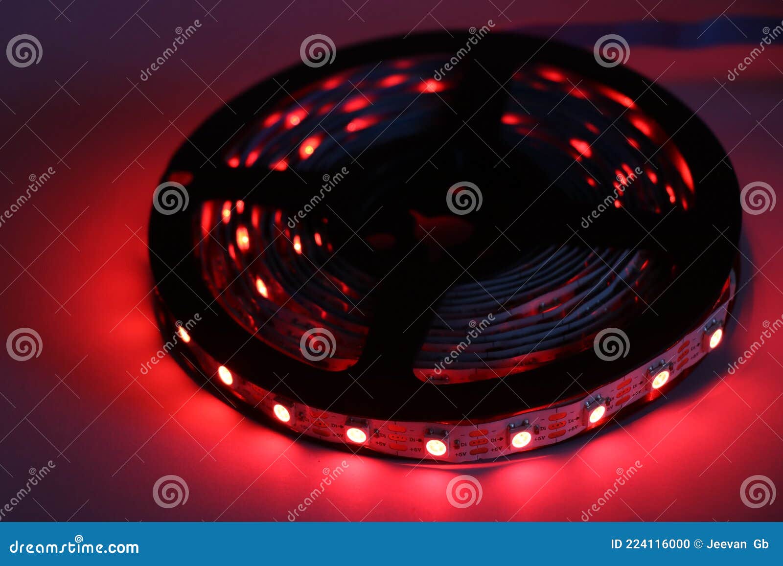 Red Color Light Emitting Diode in a Strip Stock Photo - Image of color ...