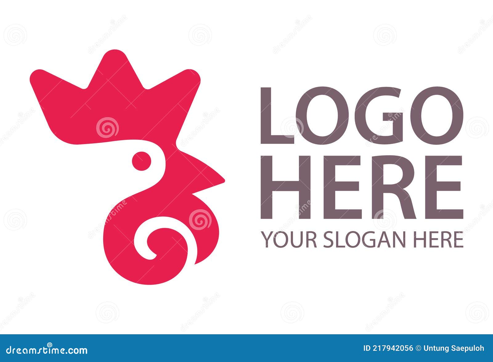 Rooster Negative Space Logo With Bird Head Cartoon Vector ...