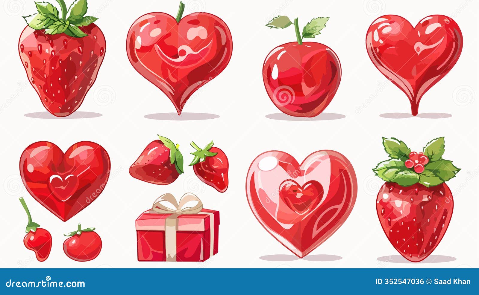 Vibrant Red Color Objects Illustration for Kids Education Stock ...