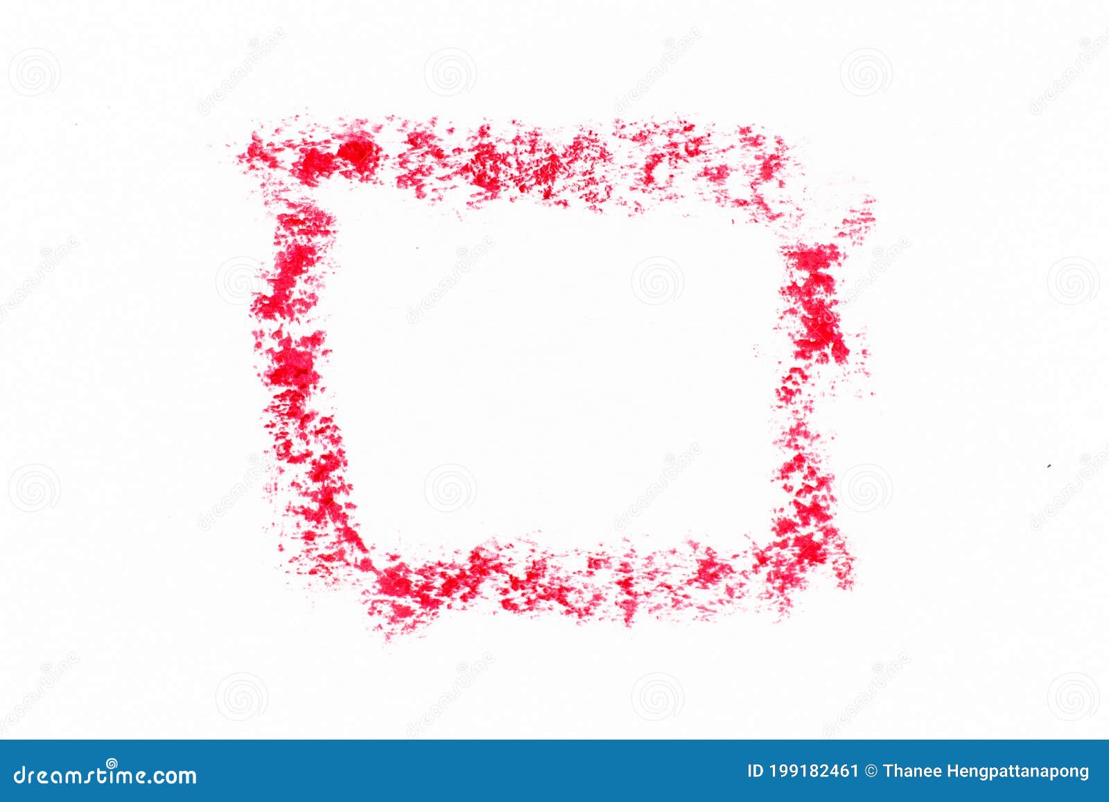 Red Oil Pastel Drawing in Rectangle or Square Shape on White Paper ...