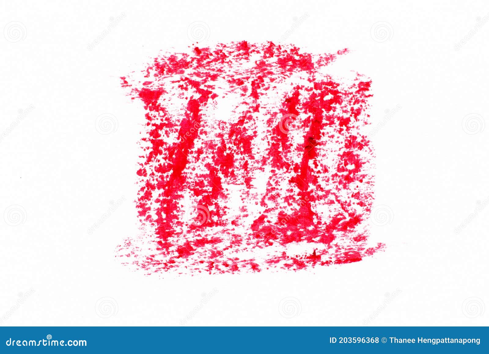 Red Oil Pastel Drawing in Rectangle or Square Shape on White Paper ...