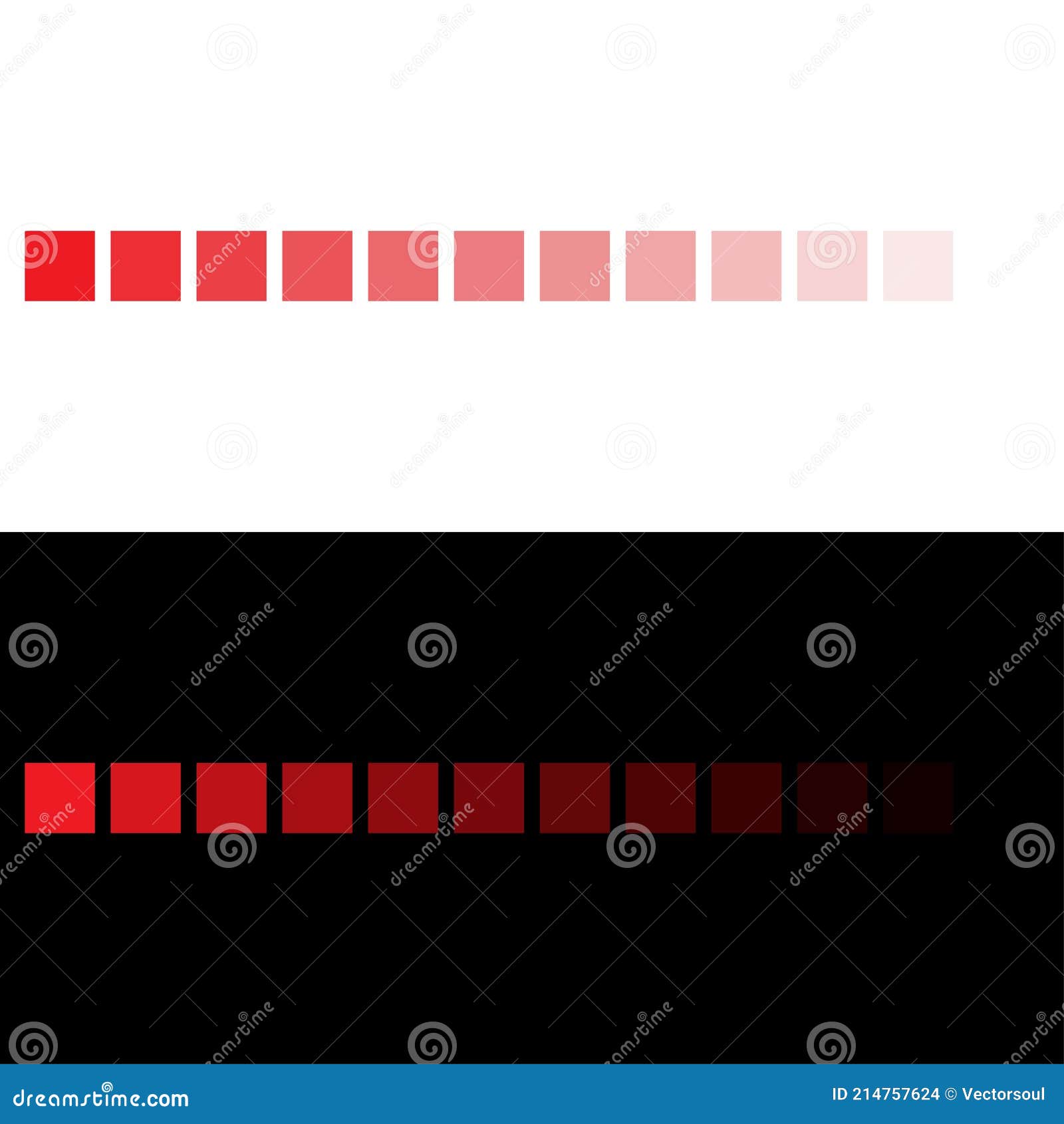 Red Color Palette Fading into Transparency. Red Color Spectrum Stock ...