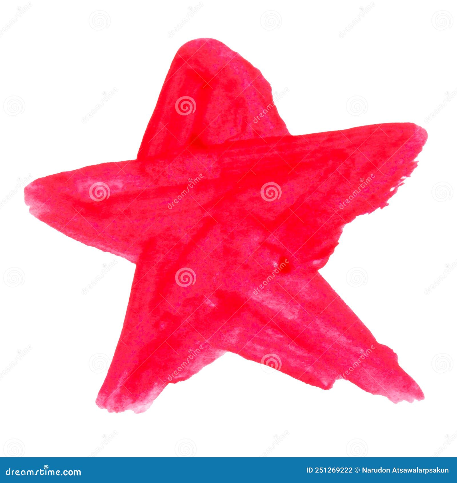 Red Color Paper Draw Star Isolated on White Background Stock Photo ...