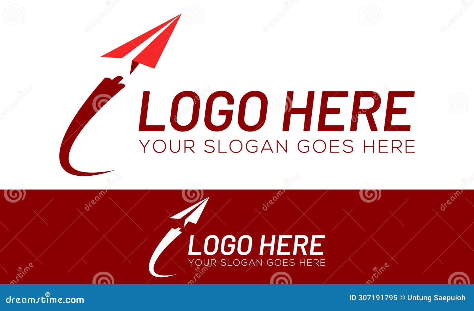 Red Color Paper Plane Fly Fast Logo Design Stock Vector - Illustration ...