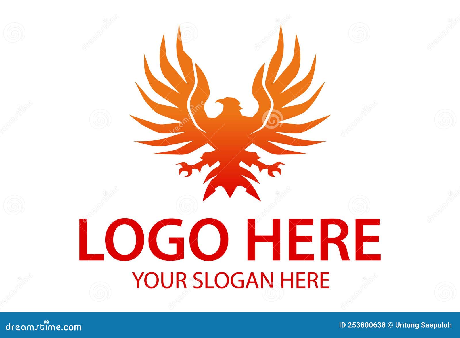 Red Color Phoenix Bird Spread Wing Logo Design Stock Vector ...