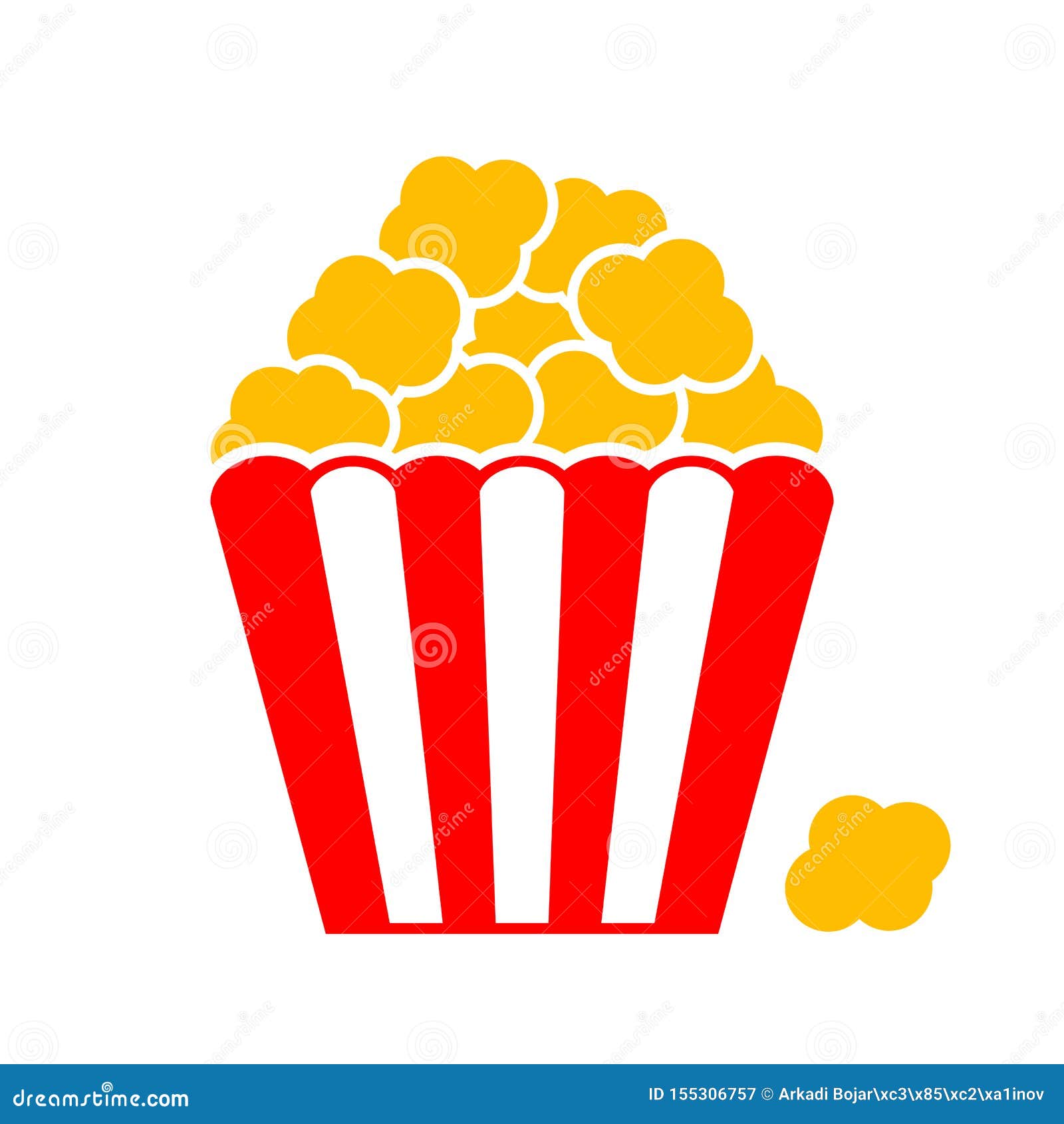 Popcorn Vector Illustration In Flat Design Isolated On White Background ...