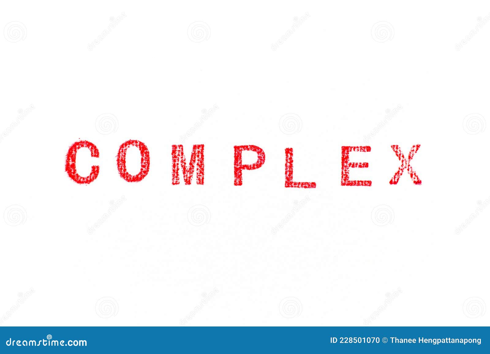 Red Rubber Stamp in Word Complex on White Paper Background Stock Photo ...