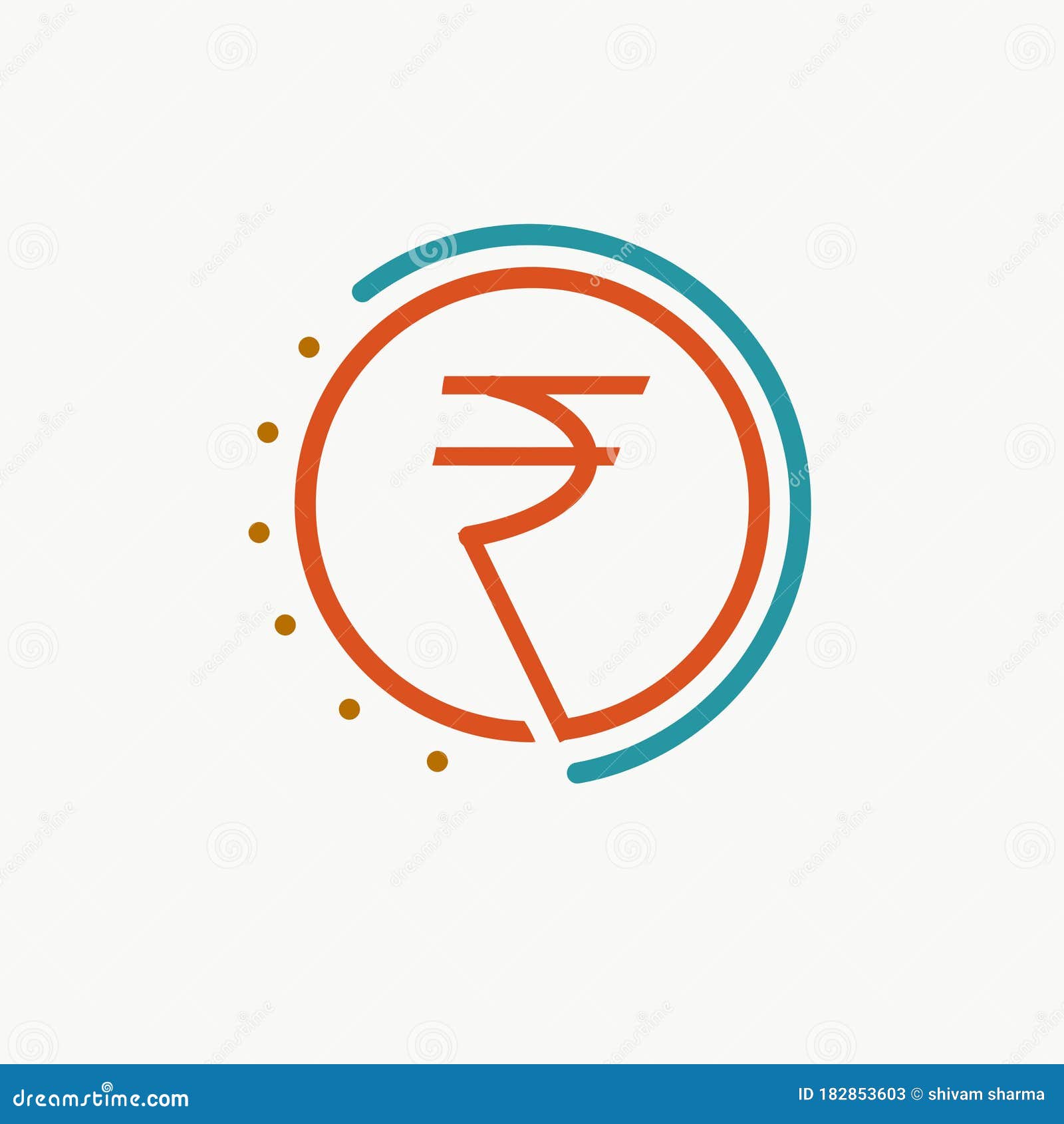 Red Color Rupee Sign in Blue Circle Stock Illustration - Illustration ...