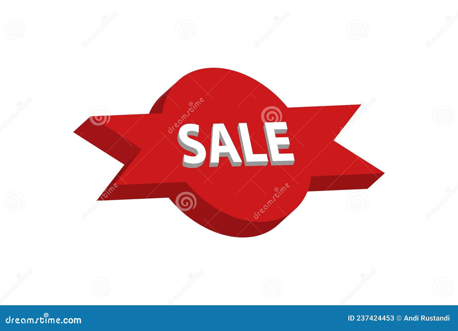 Red Color Sales Logo Tag 3d Shape Stock Vector - Illustration of ...