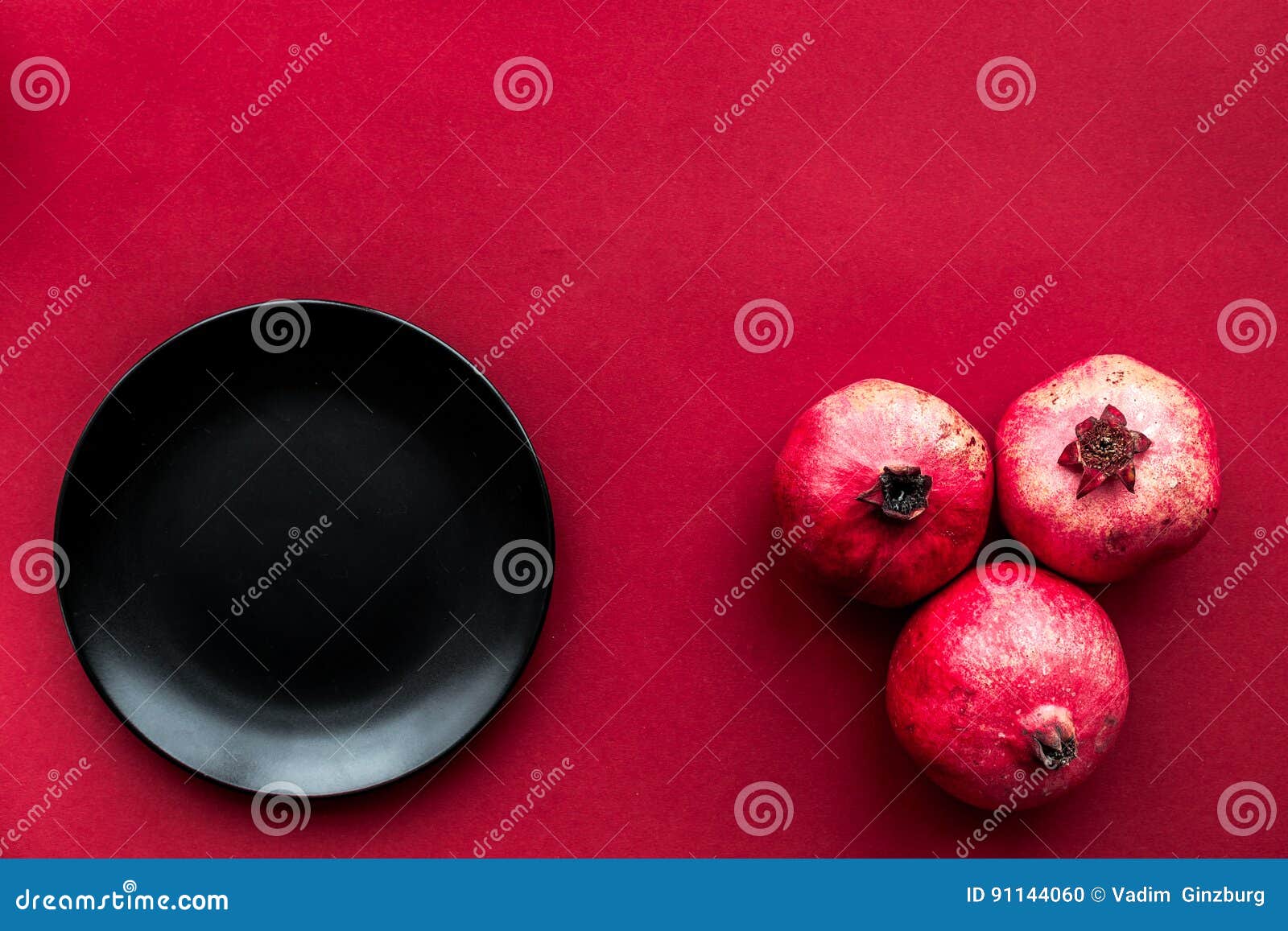 Red Color Set with Food Top View Mock Up Stock Photo - Image of market ...