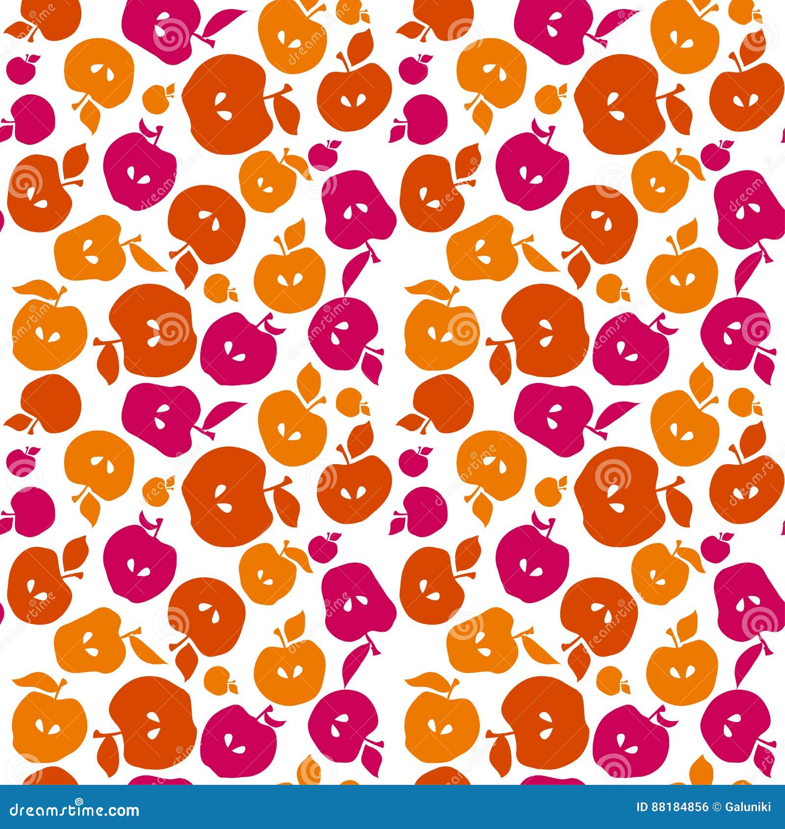 Red Color Simple Flat Apple Fruit Seamless Pattern Stock Vector ...