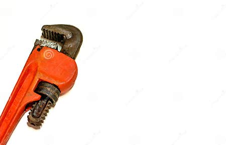 Red Color Spanner in Isolated White Background Stock Image - Image of ...