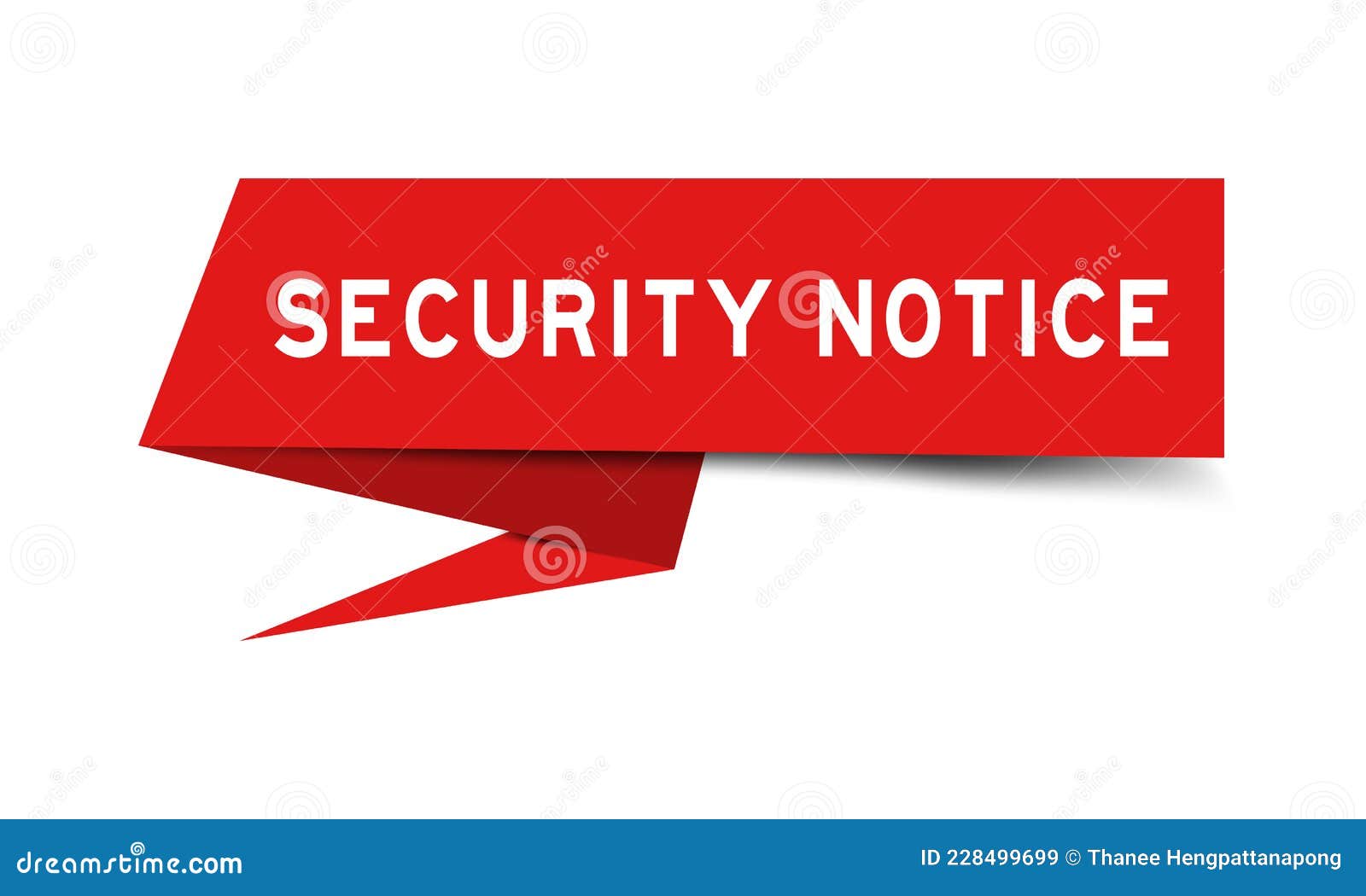 Red Speech Banner with Word Security Notice on White Background Stock ...