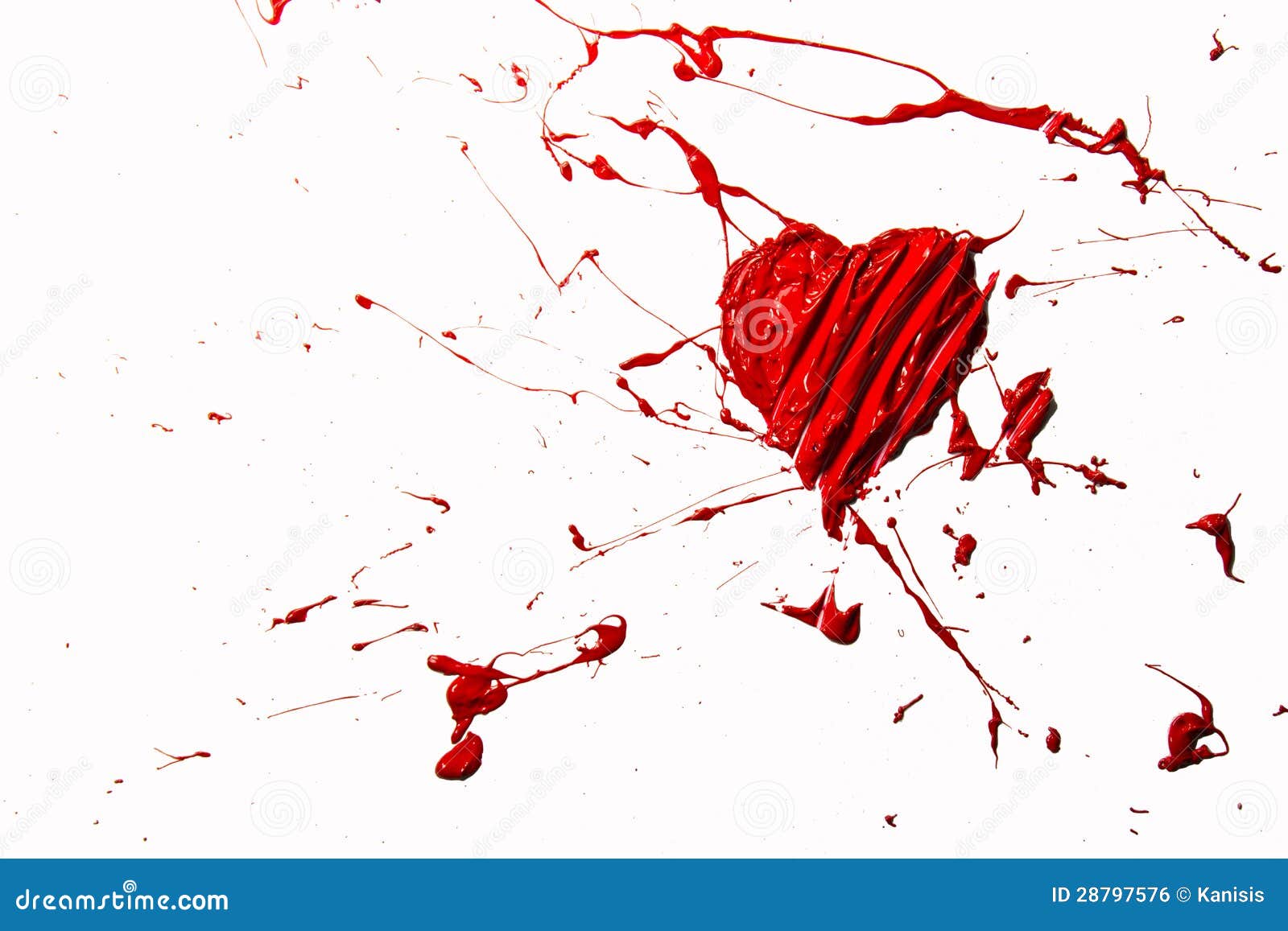 Red Color Splash Love Heart Stock Illustration - Illustration of paper ...