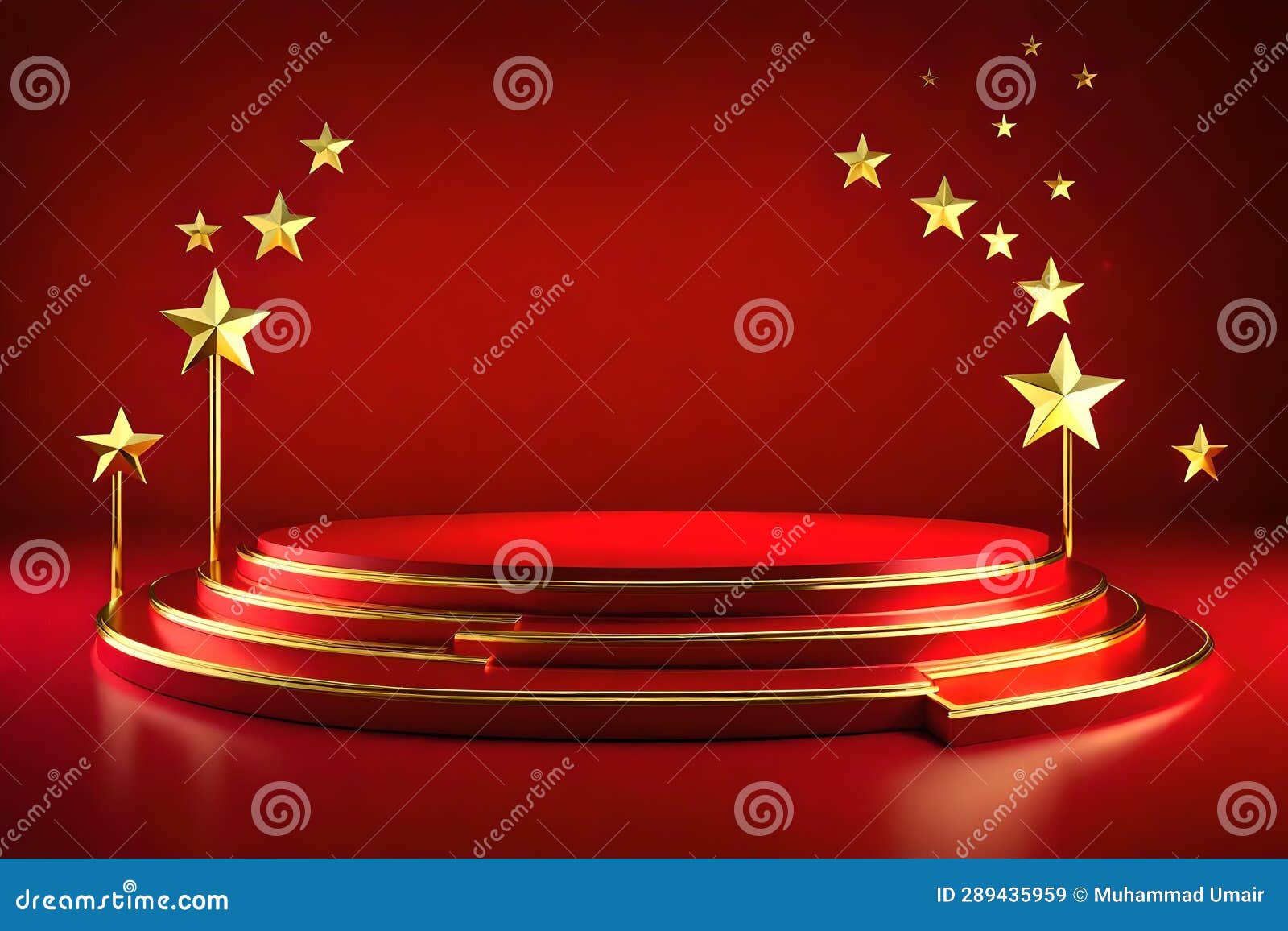 RED COLOR STAGE with STARS GENERATED by AI TOOL Stock Illustration ...